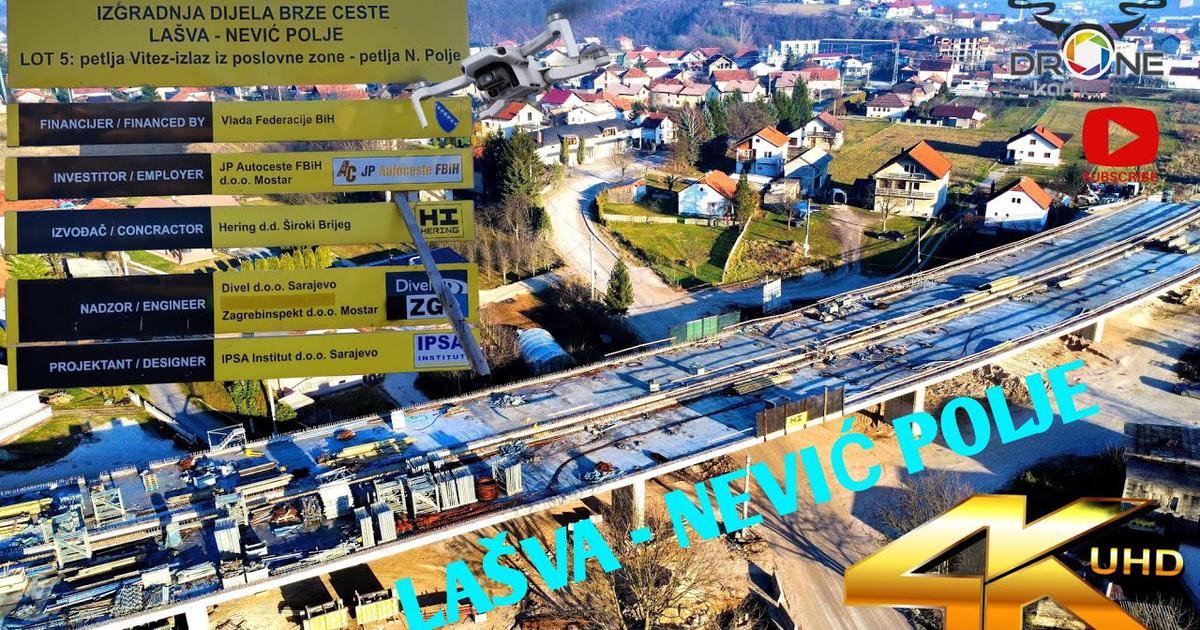 VIDEO Objavljen dron snimak izgradnje brze cesta Lašva – Nević Polje - www.vecernji.ba