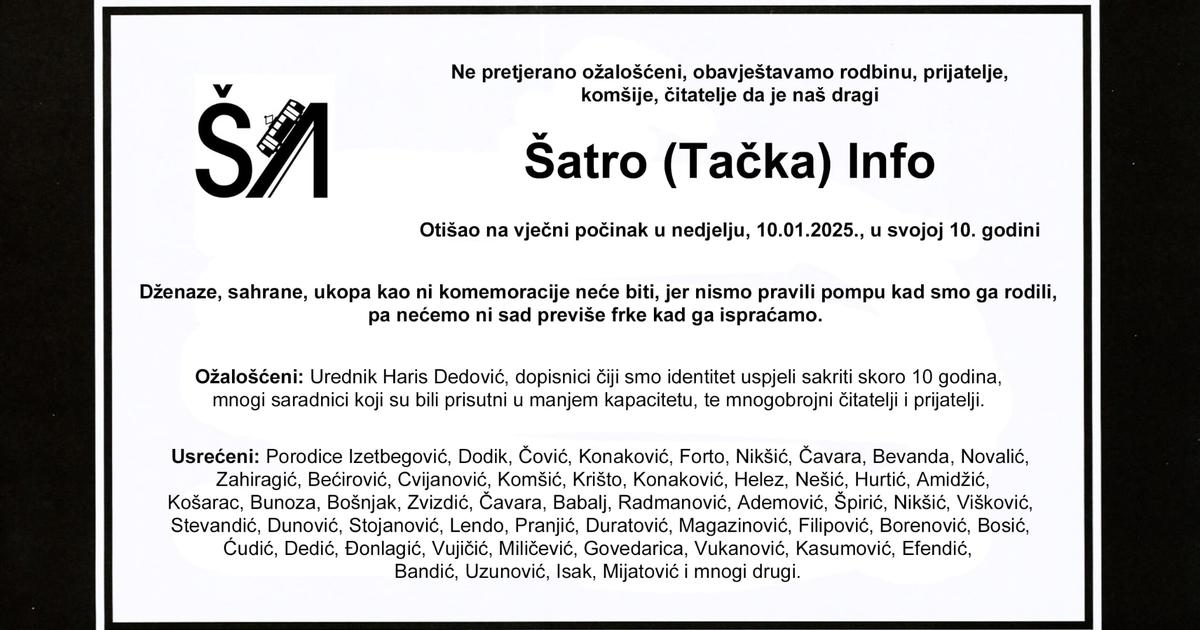 Bh. portal se ugasio. Objavili i osmrtnicu: "Bili smo SDA-ovci ...