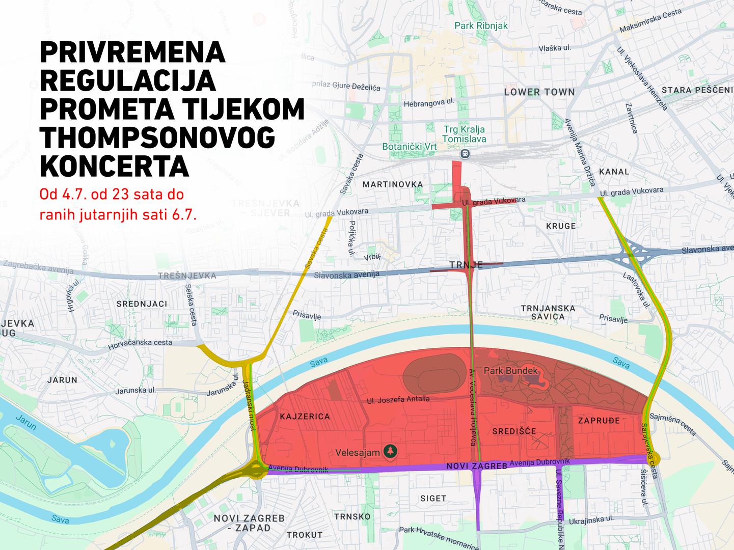 Thompsonov koncert na Hipodromu: Detaljna prometna regulacija u tri faze - www.vecernji.ba