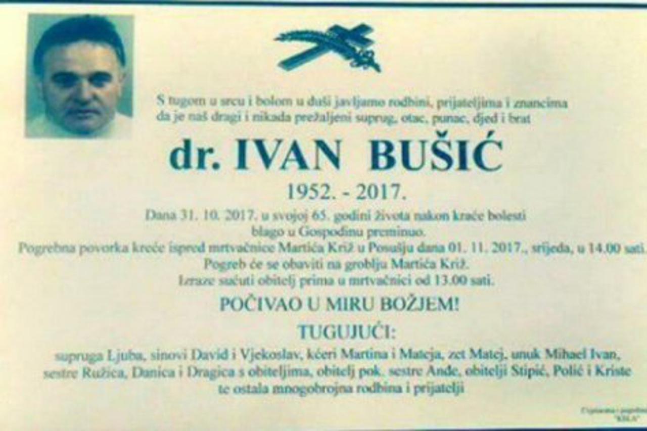 Preminuo dr. Ivan Bušić, poznati hercegovački ginekolog - www.vecernji.ba
