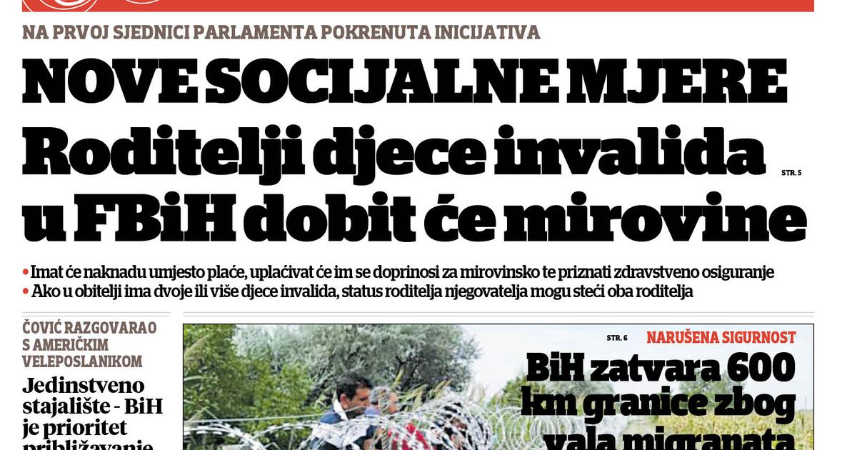 U Večernjem listu BiH čitajte: Roditeljima djece s posebnim potrebama ...