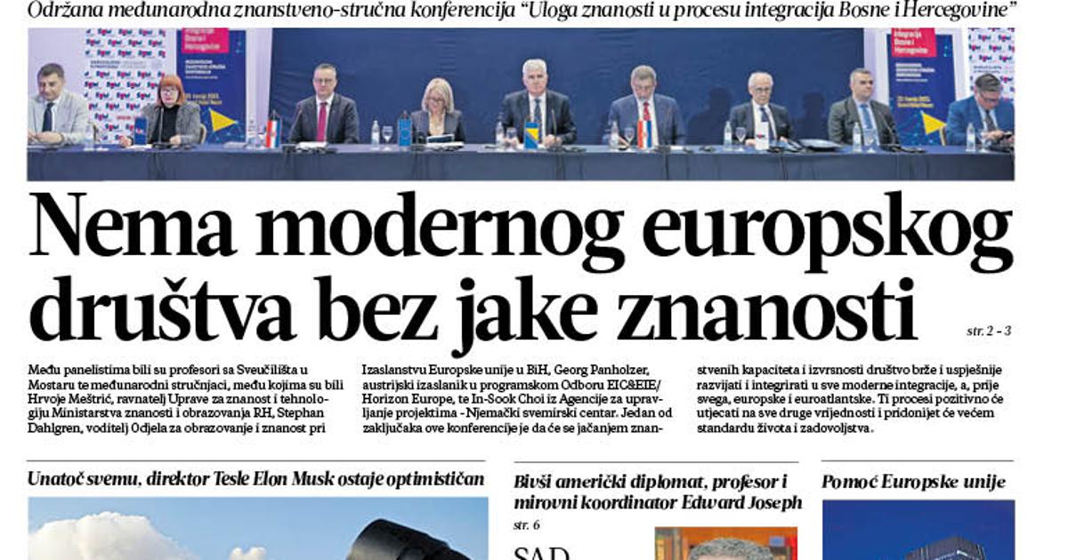Pročitajte što vam ovoga petka donosi Večernji list BiH - www.vecernji.ba