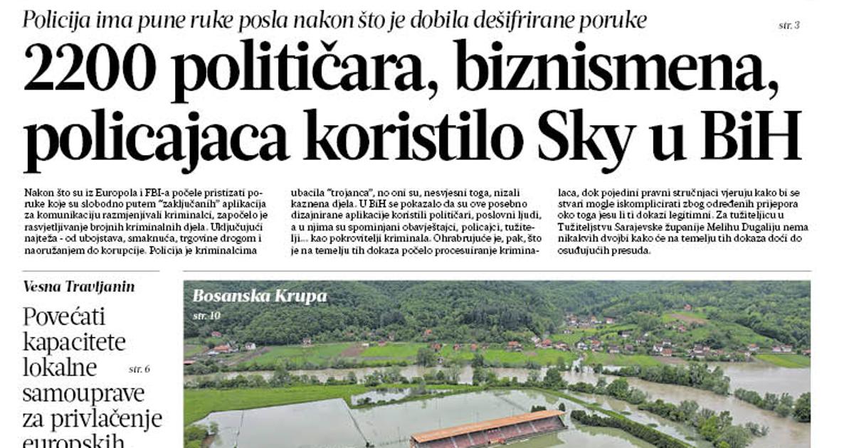 Pročitajte što vam ovoga petka donosi Večernji list BiH - www.vecernji.ba