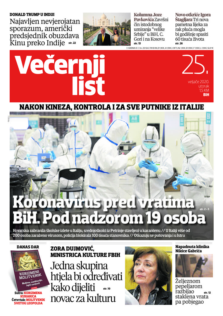 Pročitajte što vam donosi u utorak tiskano izdanje Večernjeg lista BiH ...