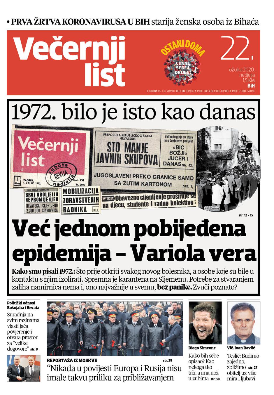 Pročitajte što vam donosi u nedjelju tiskano izdanje Večernjeg lista ...